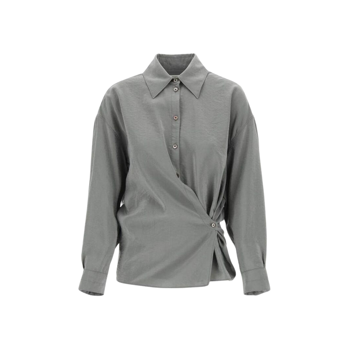 (W) 르메르 드라이 실크 트위스트 셔츠 그린 | Lemaire | KREAM