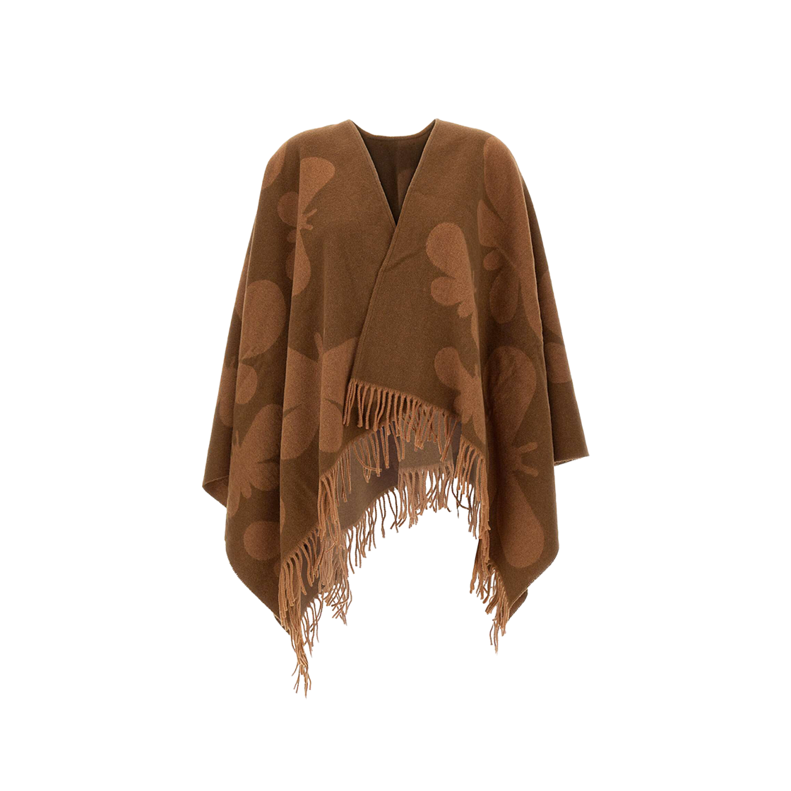 (W) 위켄드 막스마라 페이스 자카드 울 판초 브라운 | Max Mara | KREAM