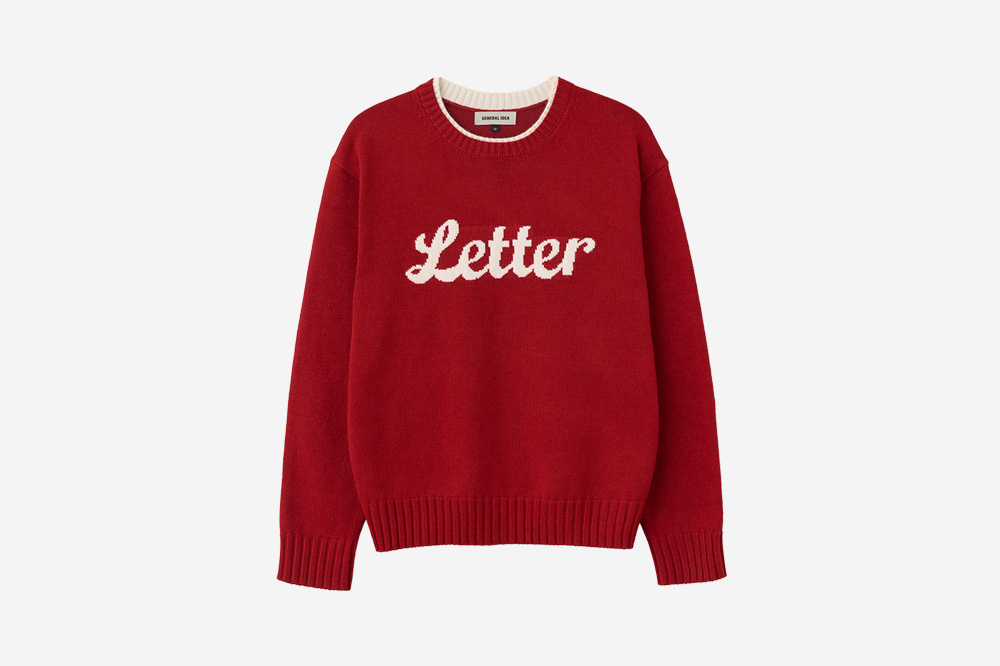 제너럴아이디어 유니섹스 레터링 더블 립 풀오버 레드 | GENERAL IDEA | KREAM