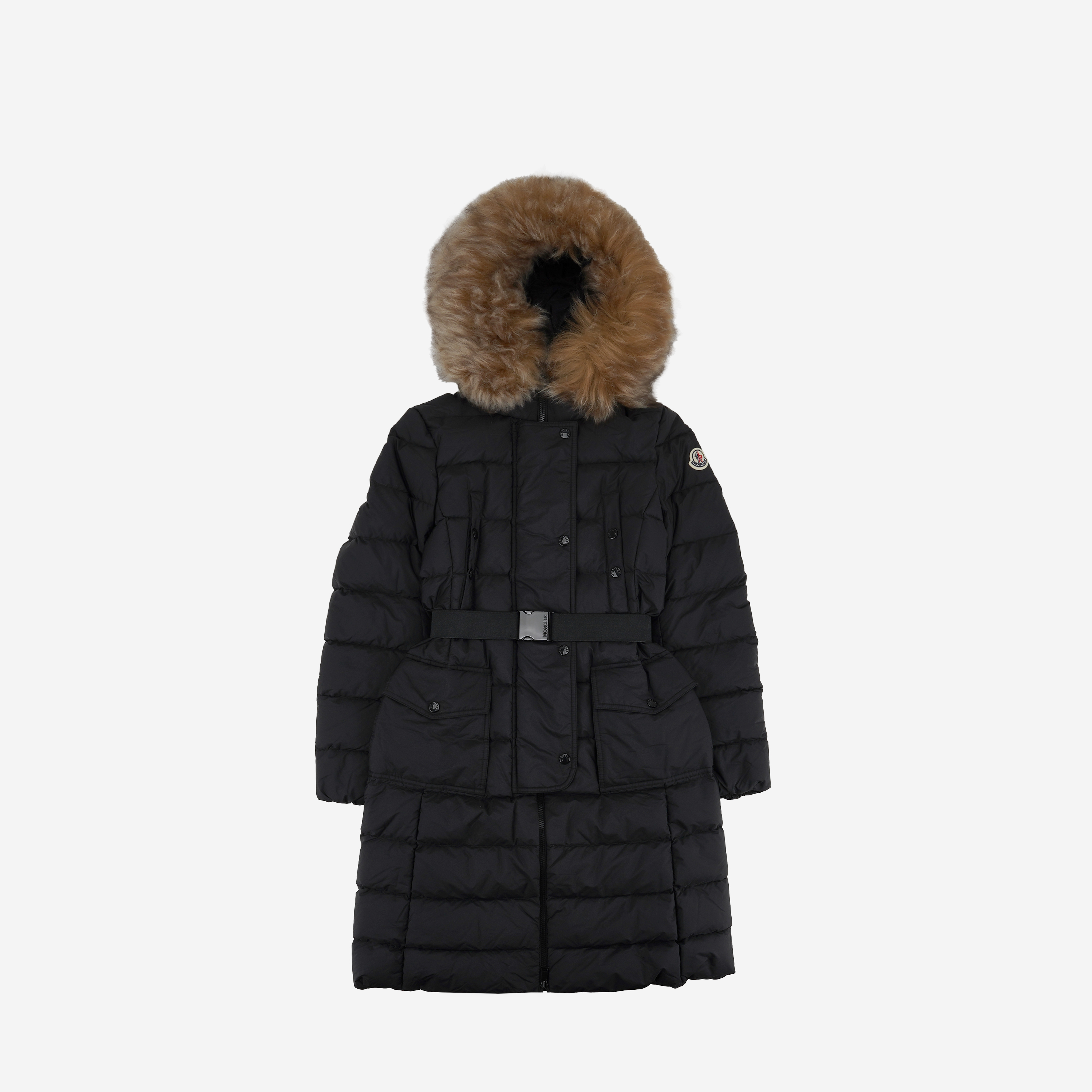 (W) 몽클레르 클로에 롱 다운 자켓 블랙 베이지 - 24FW | KREAM