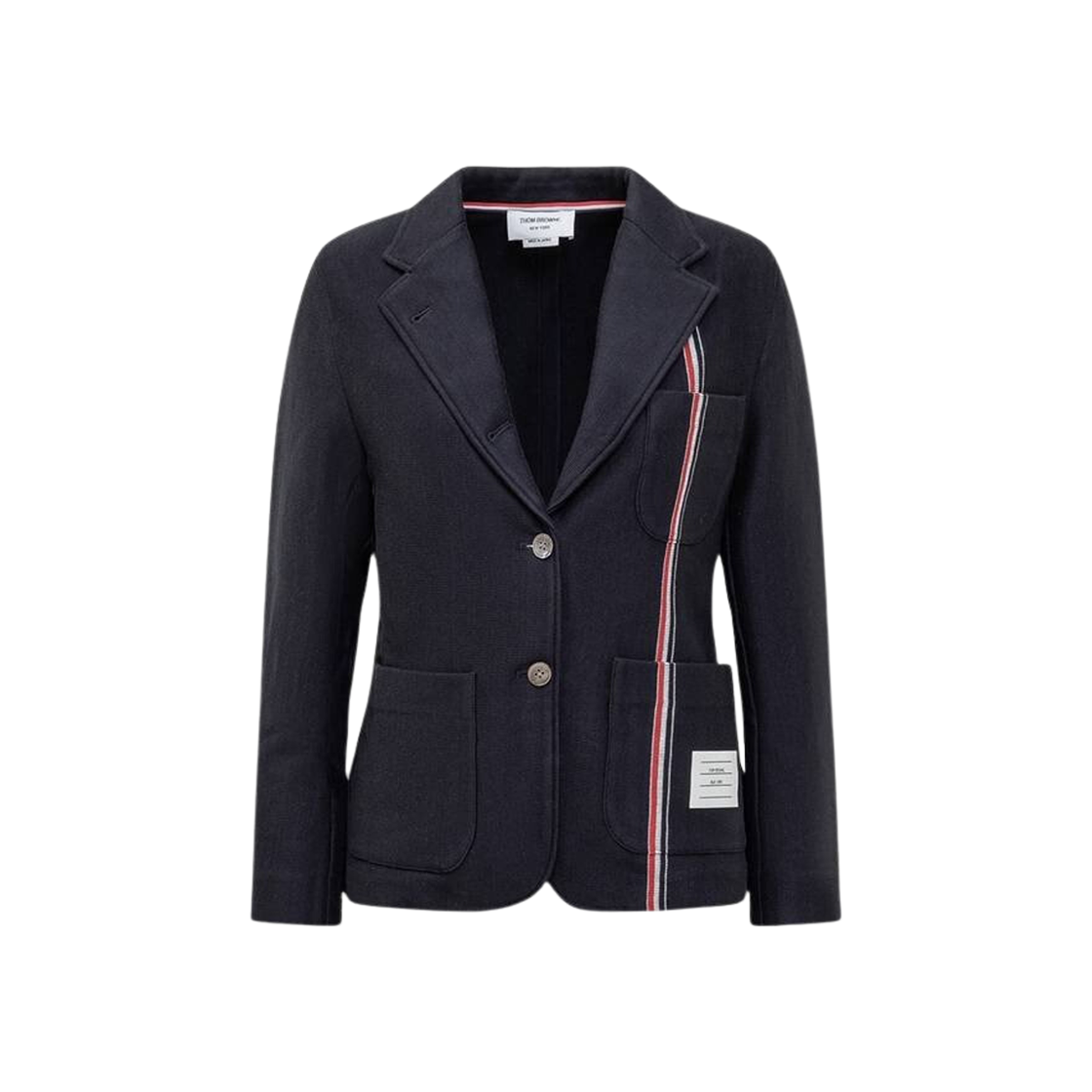 (W) 톰브라운 싱글 브레스티드 코튼 자켓 네이비 | Thom Browne | KREAM