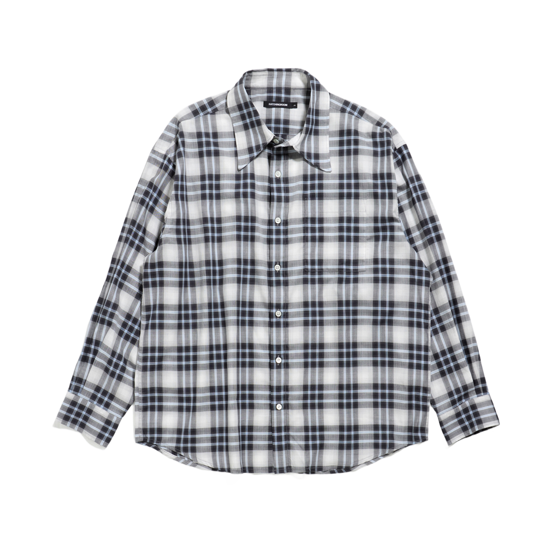 해칭룸 아카이브 셔츠 V2 헤링본 오레오 체크 블루 | Hatchingroom | KREAM