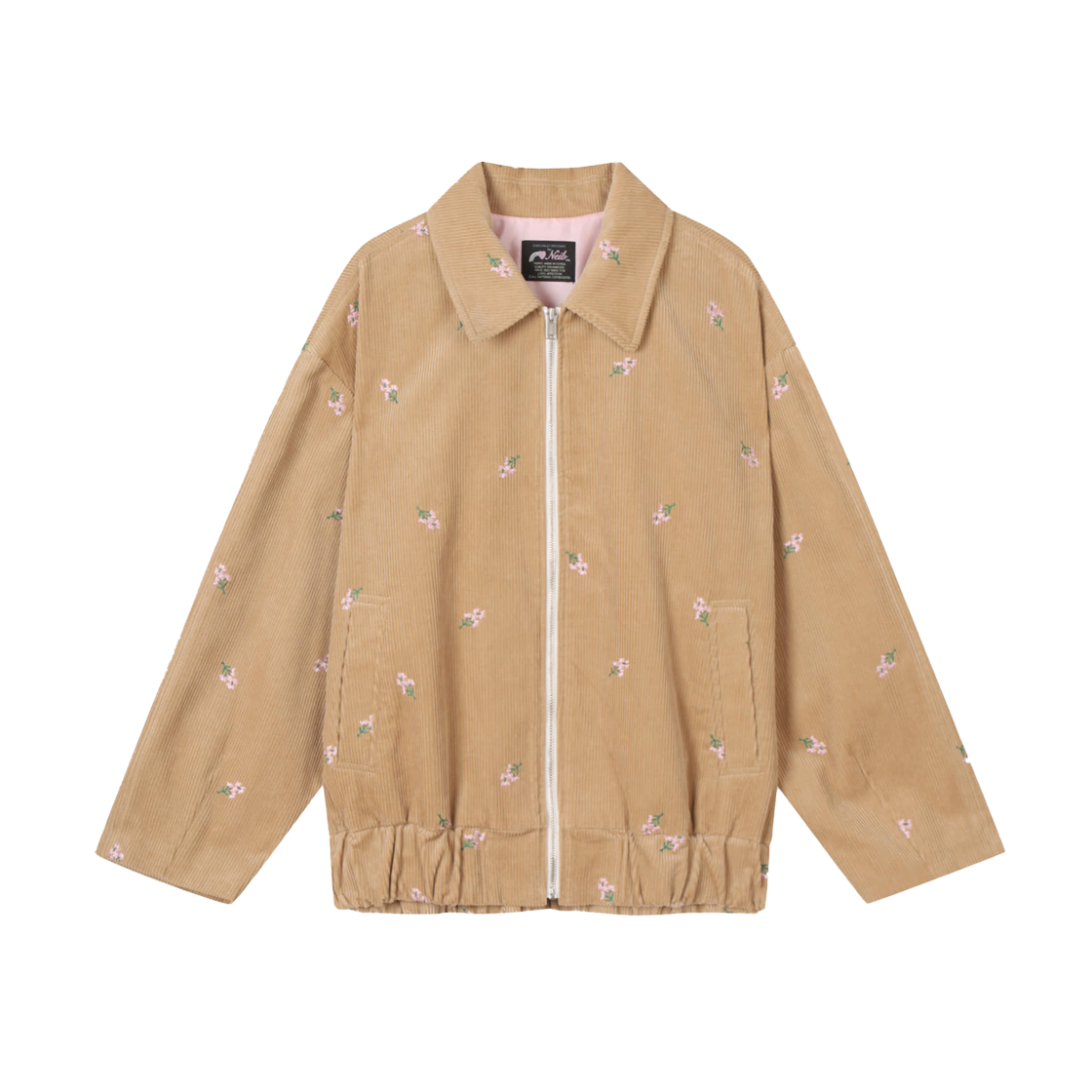 네이비 플로럴 엠브로이더리 오버사이즈 블루종 베이지 | Neib | KREAM