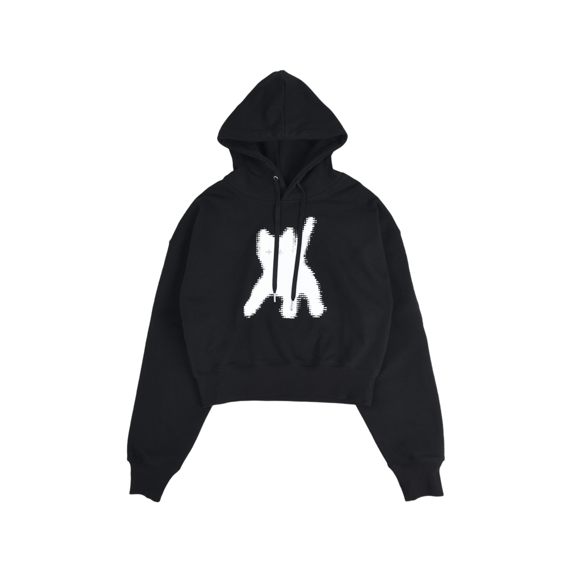 (W) 에이에이 플래쉬드 캣츠 아이 크롭 후디 블랙 | Aeae | KREAM