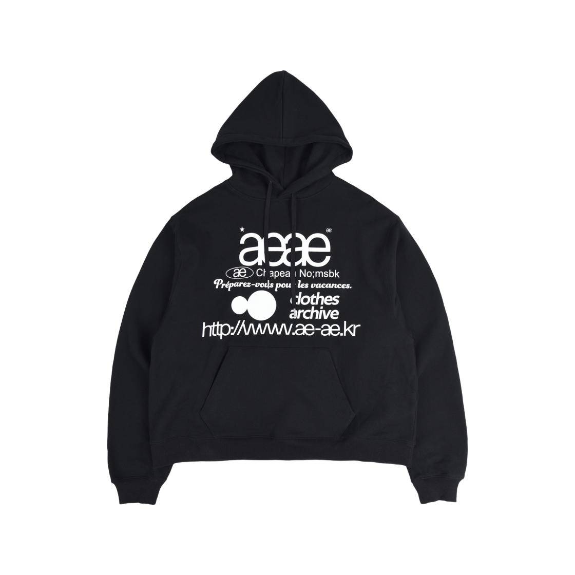 (W) 에이에이 웹 로고 루즈드 후디 블랙 | Aeae | KREAM