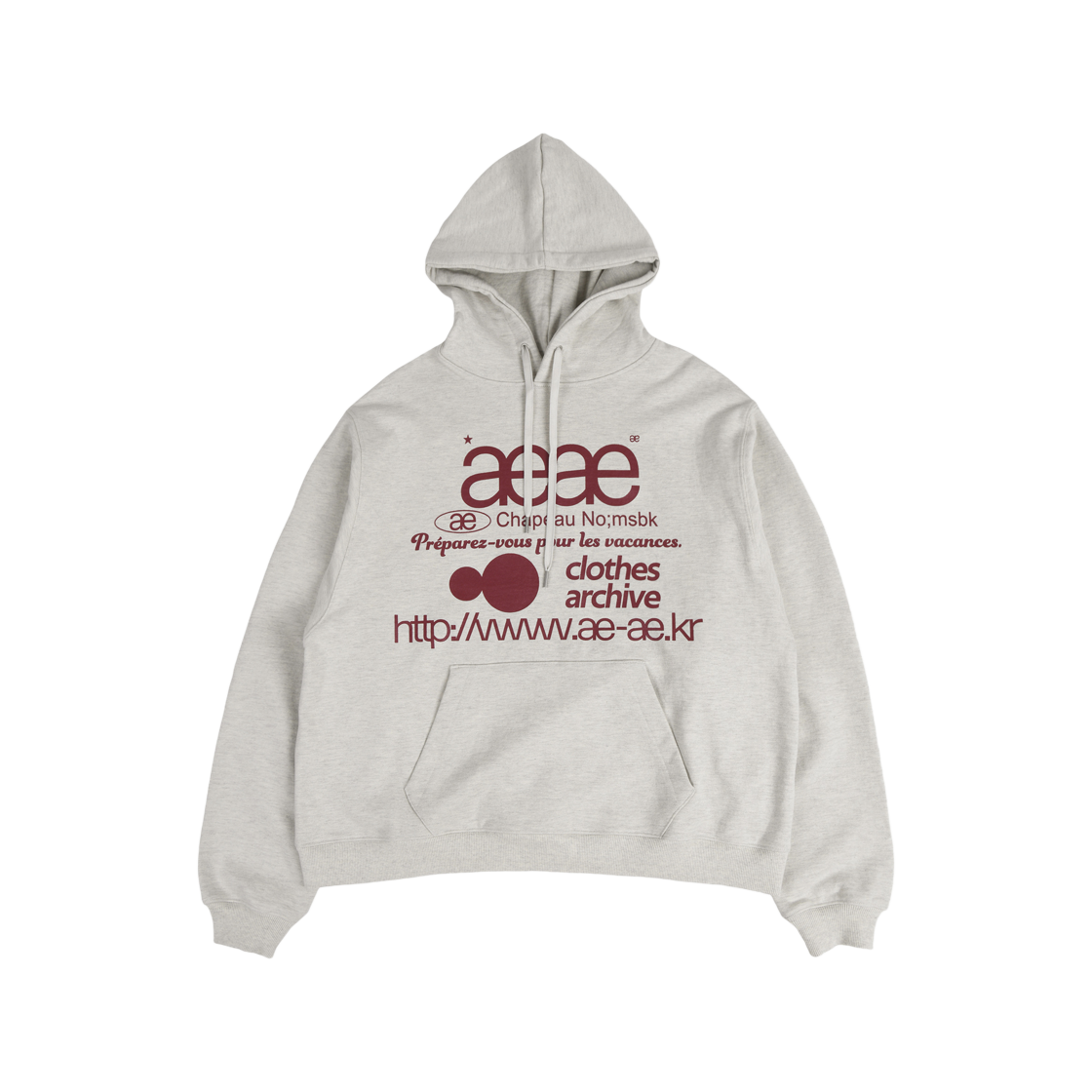(W) 에이에이 웹 로고 루즈드 후디 오트밀 | Aeae | KREAM