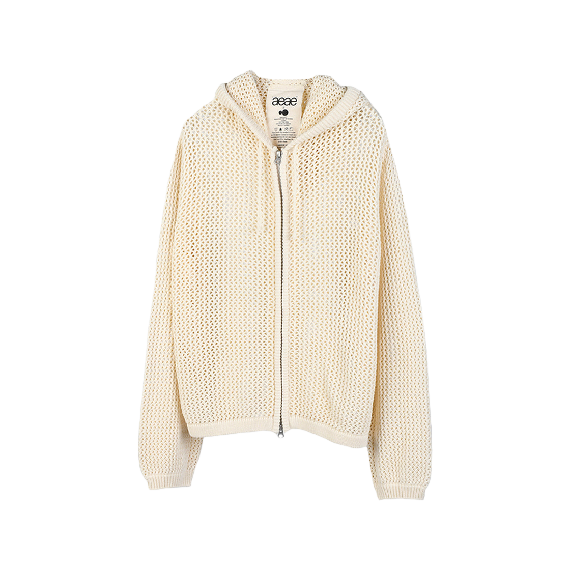 (W) 에이에이 메쉬 니트 후디 라이트 베이지 | AEAE | KREAM