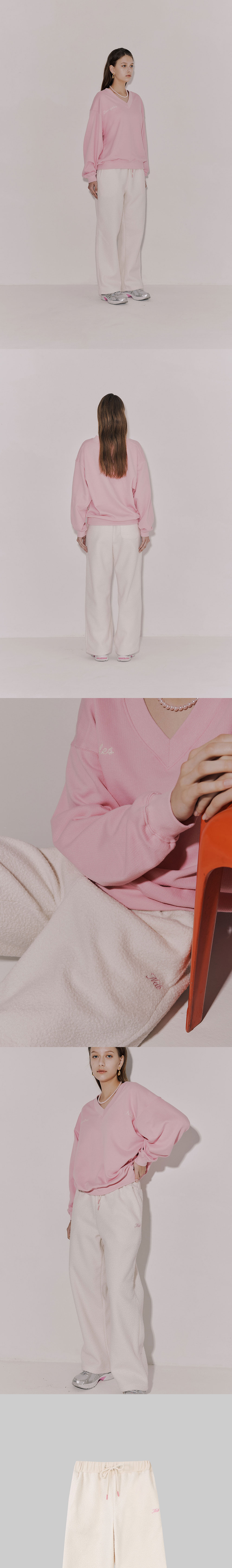 네이비 시어링 솔리드 밴딩 팬츠 크림 | Neib | KREAM