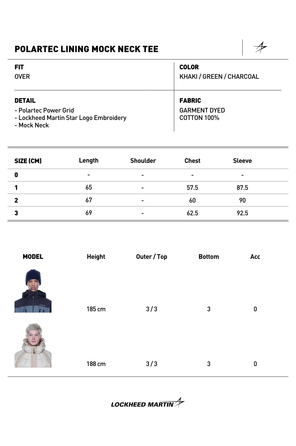 록히드마틴 폴라텍 라이닝 목 넥 티 차콜 | LOCKHEED MARTIN | KREAM