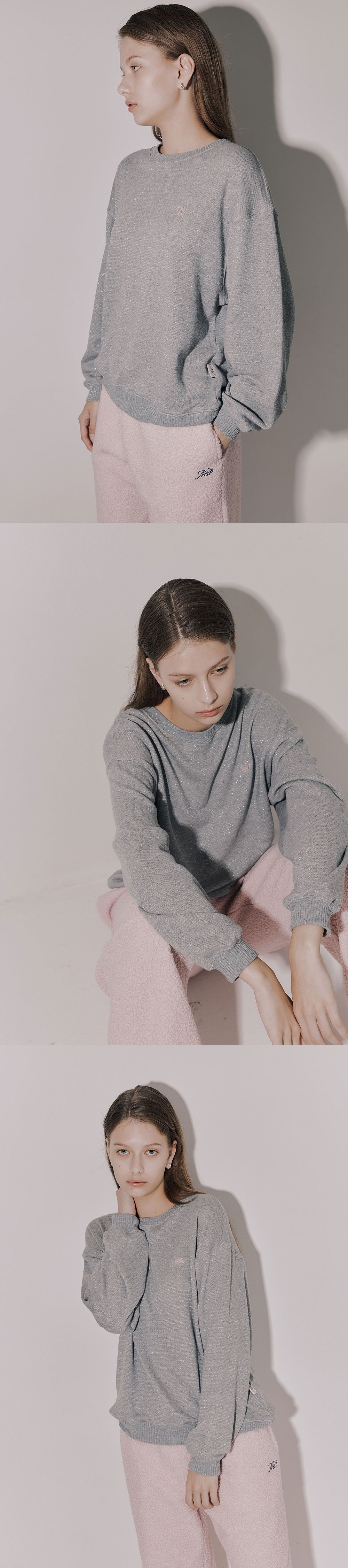 네이비 시어링 솔리드 밴딩 팬츠 핑크 | Neib | KREAM