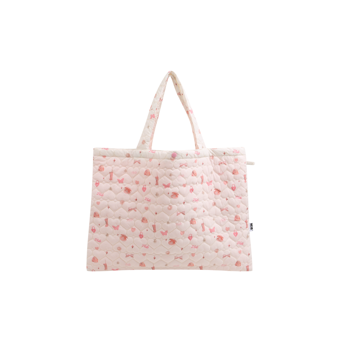 네이비 3온스 퀼팅 빅 숄더백 핑크 | Neib | KREAM