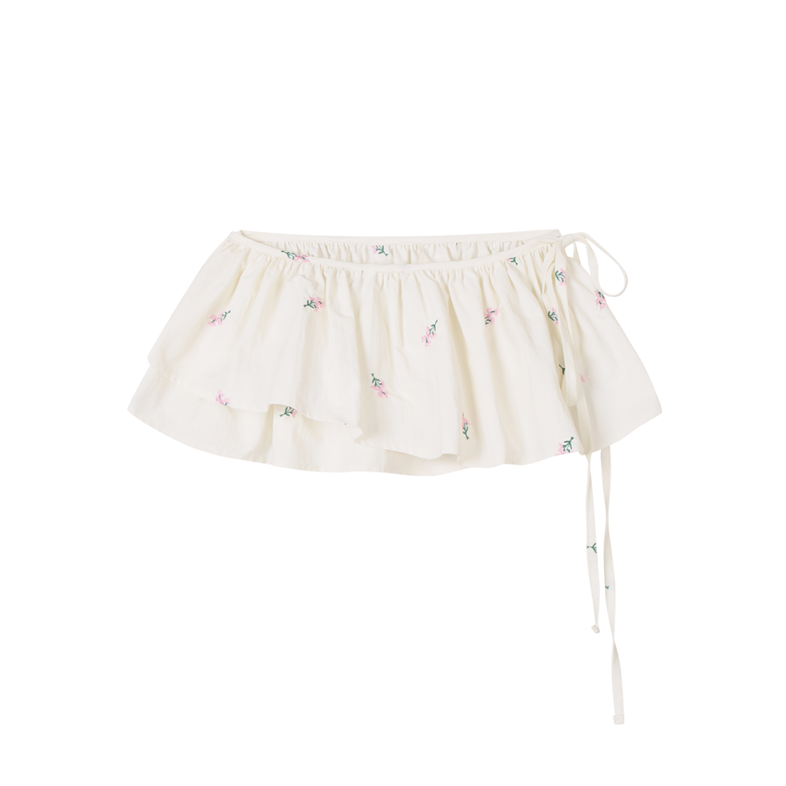 네이비 플로럴 엠브로이더리 레이어드 스커트 아이보리 | Neib | KREAM