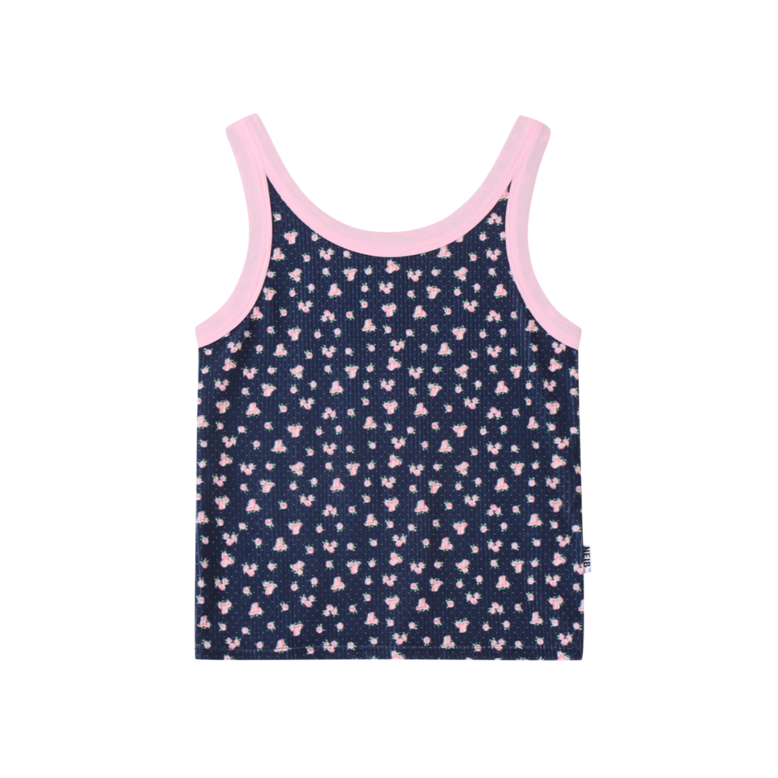 네이비 컬러 플로럴 슬리브리스 탑 네이비 | Neib | KREAM