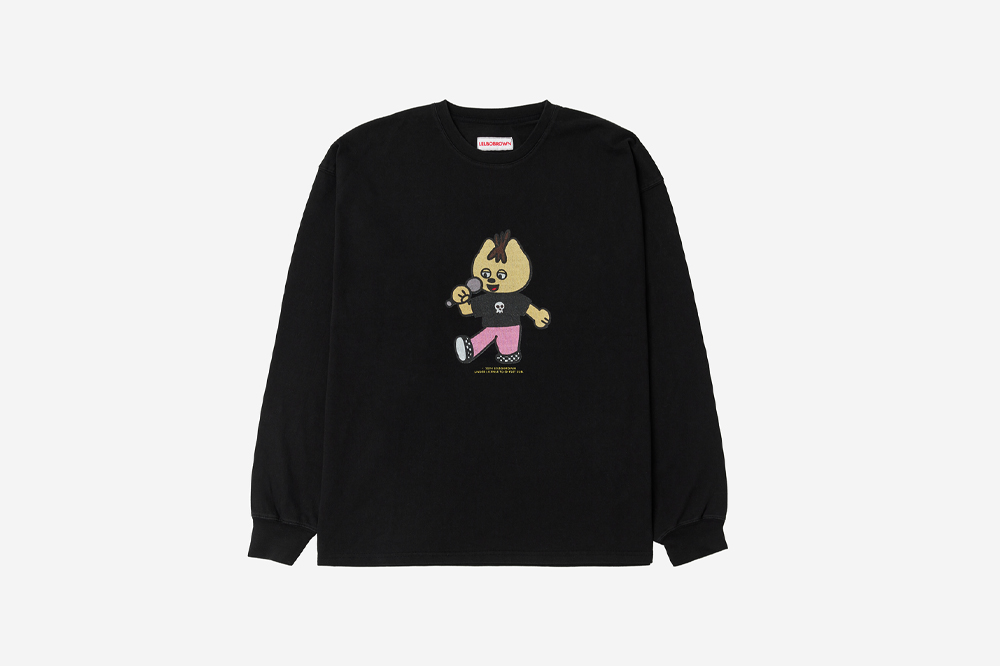 렐보브라운 캣 이즈 사운드 드로잉 롱슬리브 블랙 | LELBOBROWN | KREAM