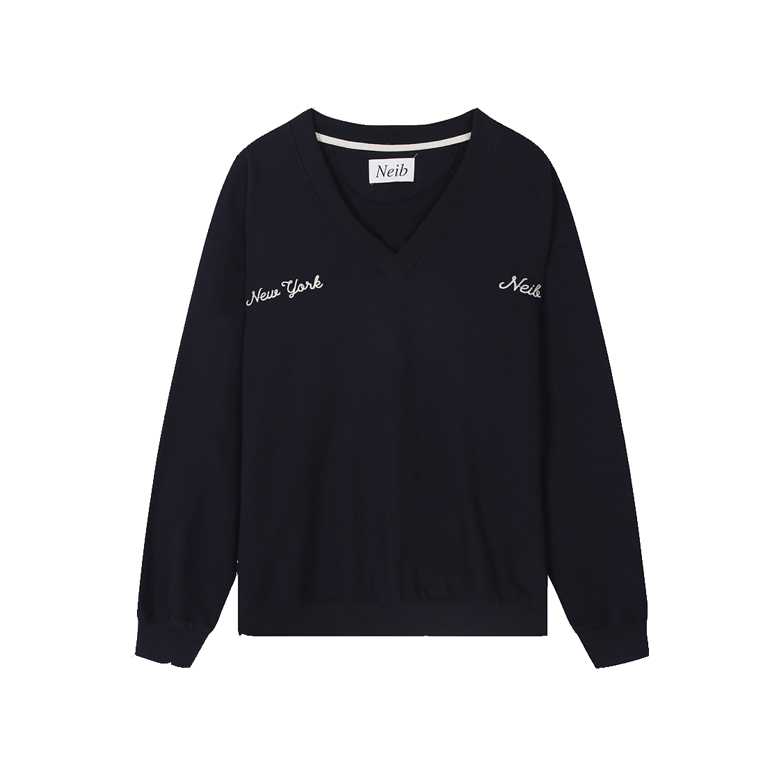 네이비 뉴욕 브이넥 코듀로이 스웻셔츠 네이비 | Neib | KREAM