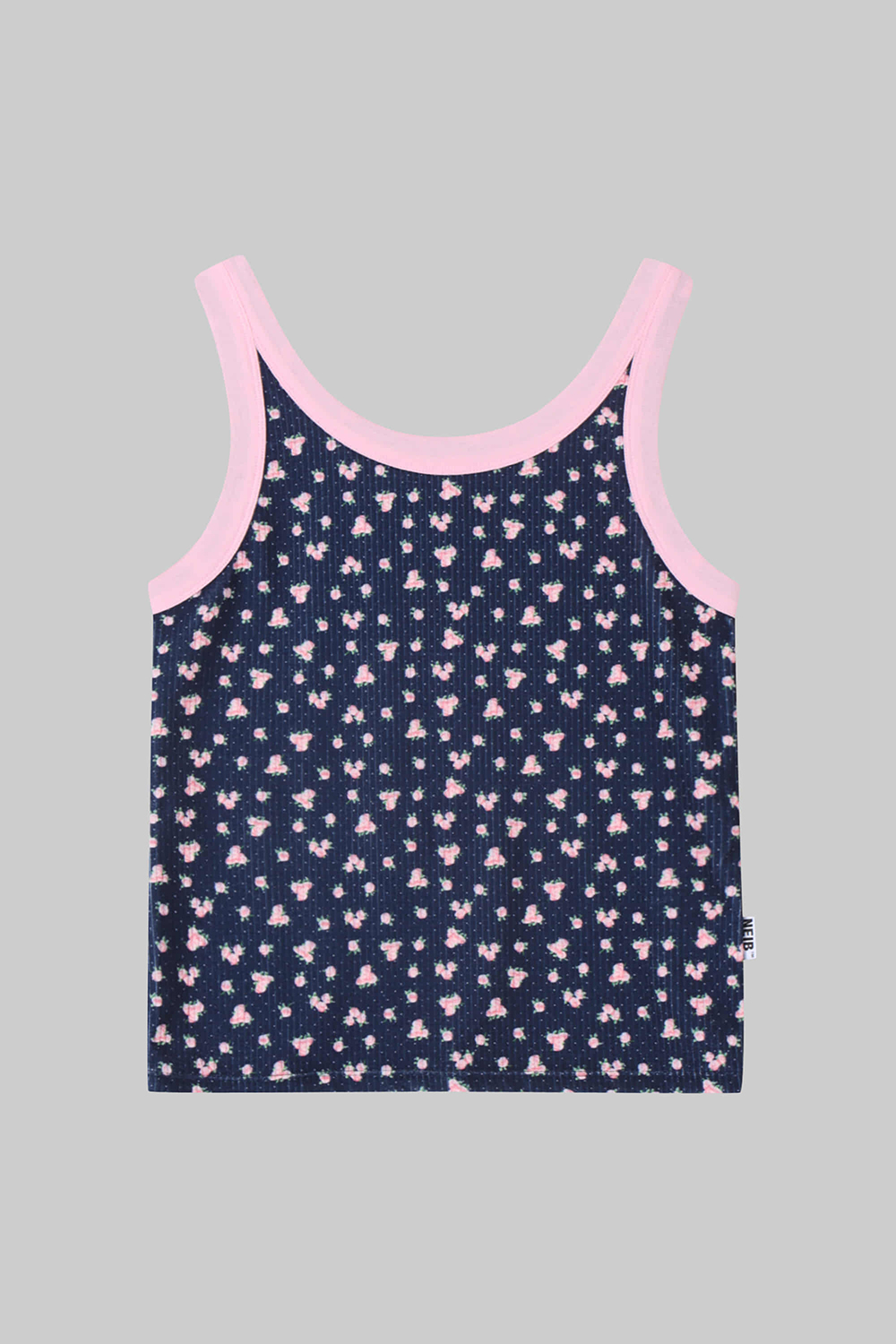 네이비 컬러 플로럴 슬리브리스 탑 네이비 | Neib | KREAM