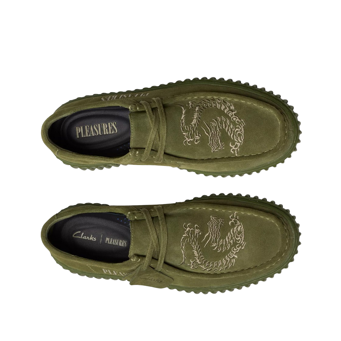 클락스 x 플레져스 토르힐 드래곤 로우 올리브 스웨이드 | Clarks Originals | KREAM