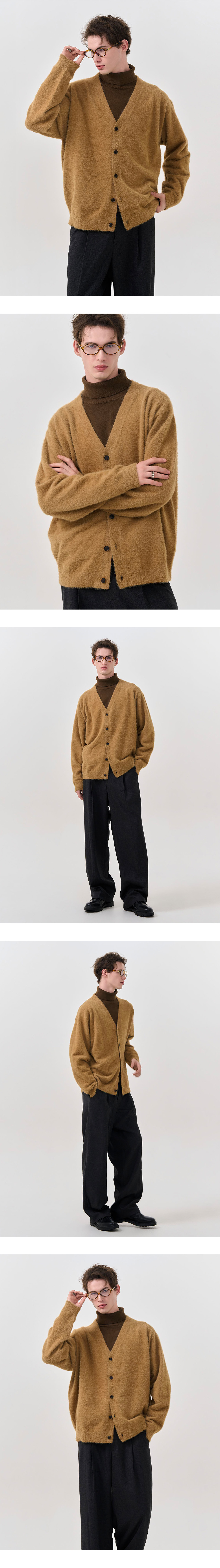 제너럴아이디어 유니섹스 헤어리 브이넥 가디건 베이지 | GENERAL IDEA | KREAM