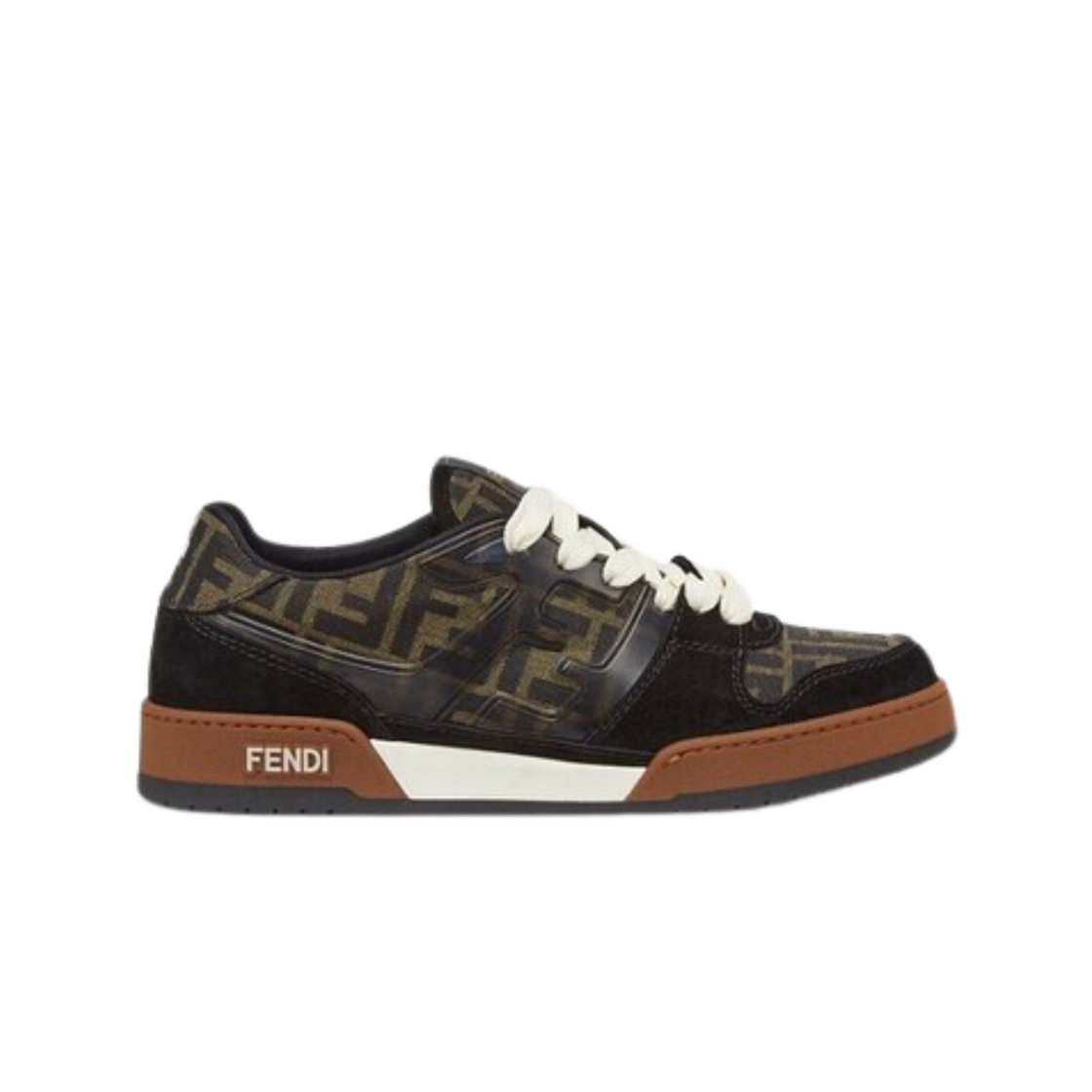 펜디 매치 FF 자카드 스웨이드 패브릭 로우 탑 스니커즈 브라운 | Fendi | KREAM
