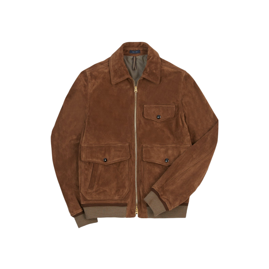 드레익스 헤비웨이트 스웨이드 A-2 봄버 자켓 토바코 | Drake's | KREAM