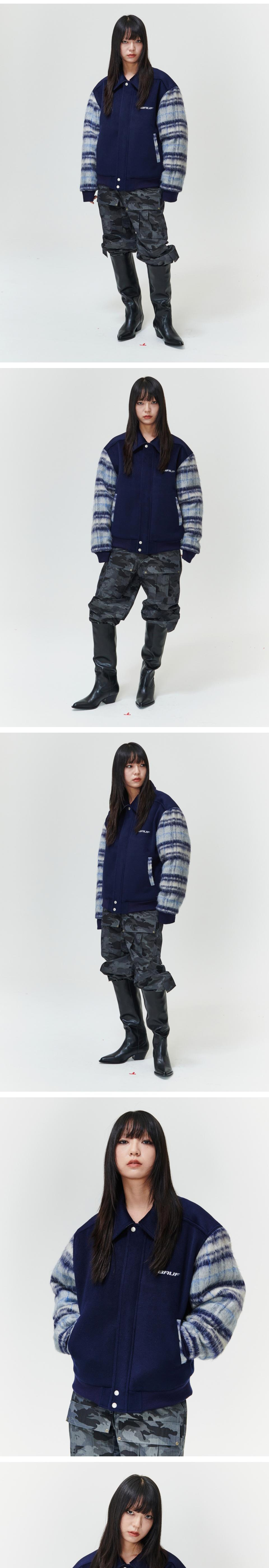 바우프 플레임 스타디움 울 자켓 네이비 | BAUF | KREAM