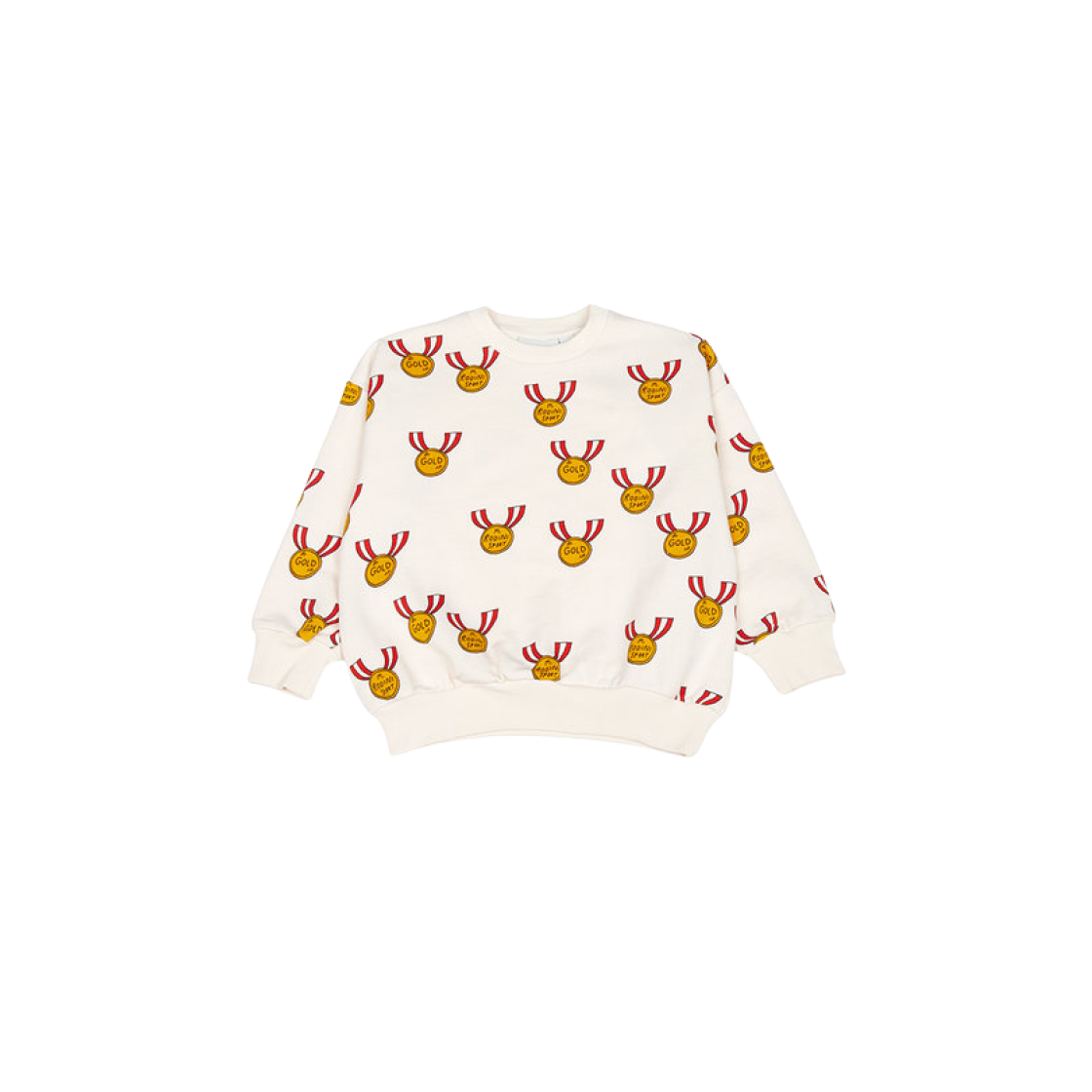 (키즈) 미니 로디니 메달 AOP 스웨트셔츠 그레이 | Mini Rodini | KREAM