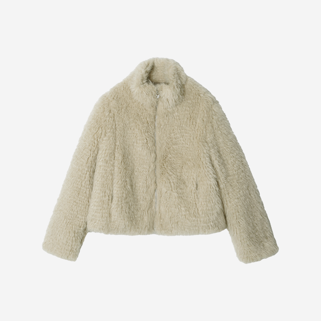 유즈 하이넥 헤어리 퍼 집업 베이지 | YUSE | KREAM