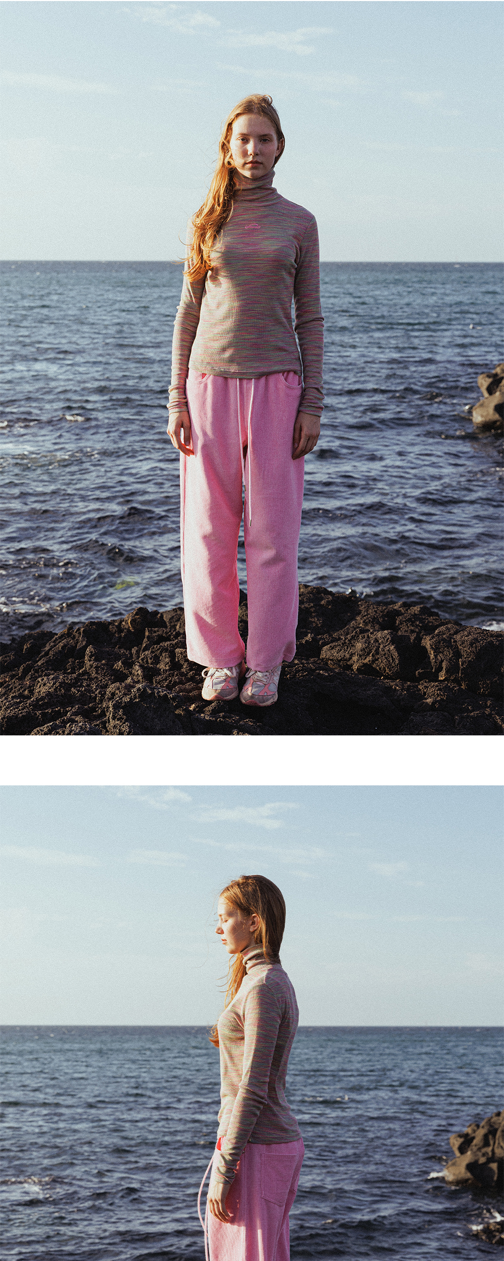 오브콜스와이낫 드림 스파클링 하이넥 롱슬리브 탑 핑크 | ofcoursewhynot | KREAM