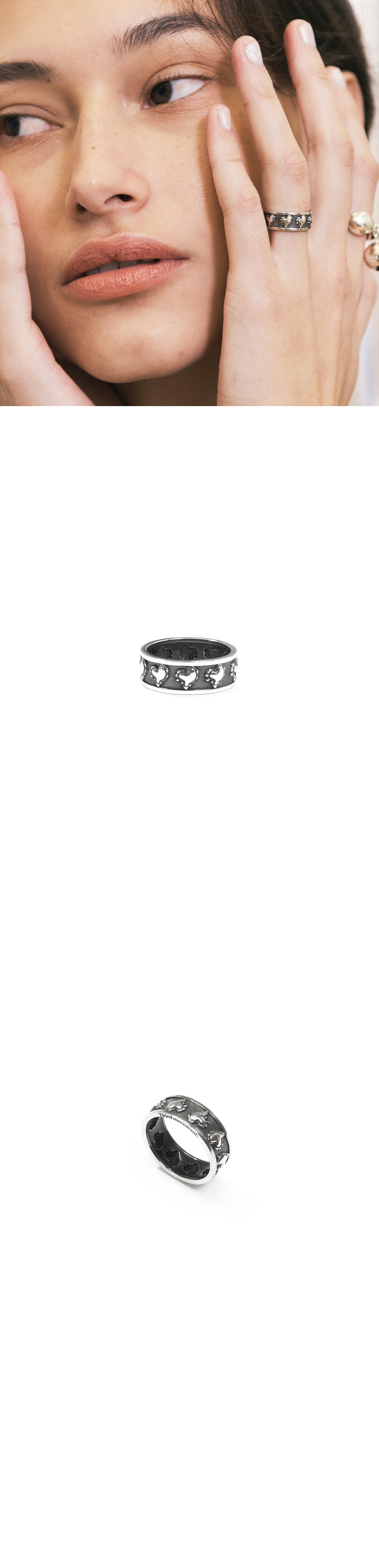 써드무브먼트 멜팅 하트 오르빗 링 링 사이즈 1 | Third movement | KREAM