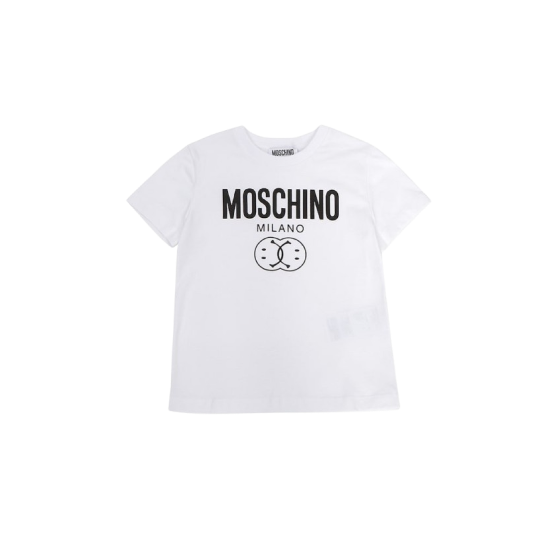 (키즈) 모스키노 밀라노 맥시 더블 스마일리 로고 티셔츠 화이트 | Moschino | KREAM