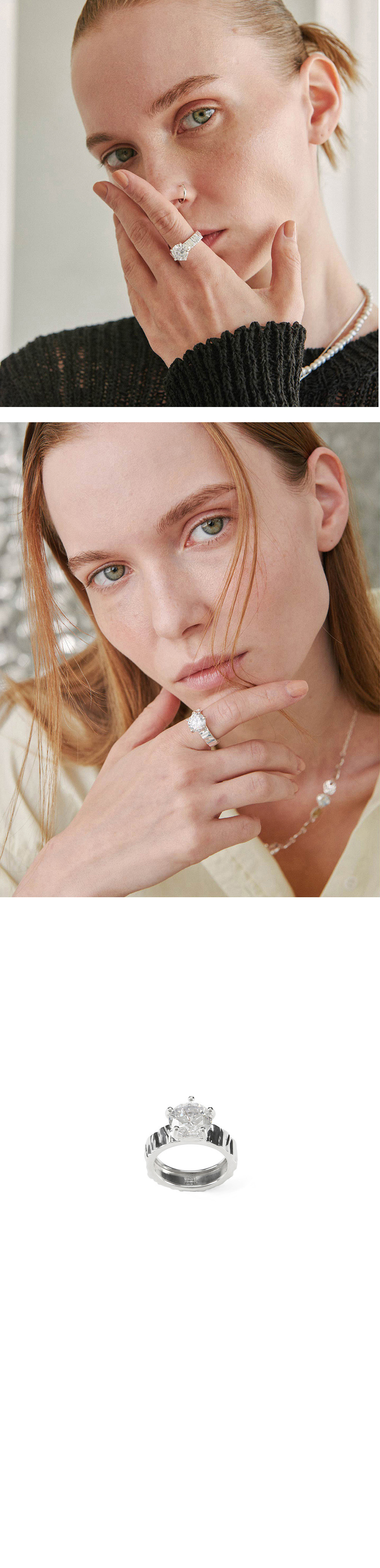 써드무브먼트 크리스탈 칵테일 링 사이즈 2 | Third movement | KREAM