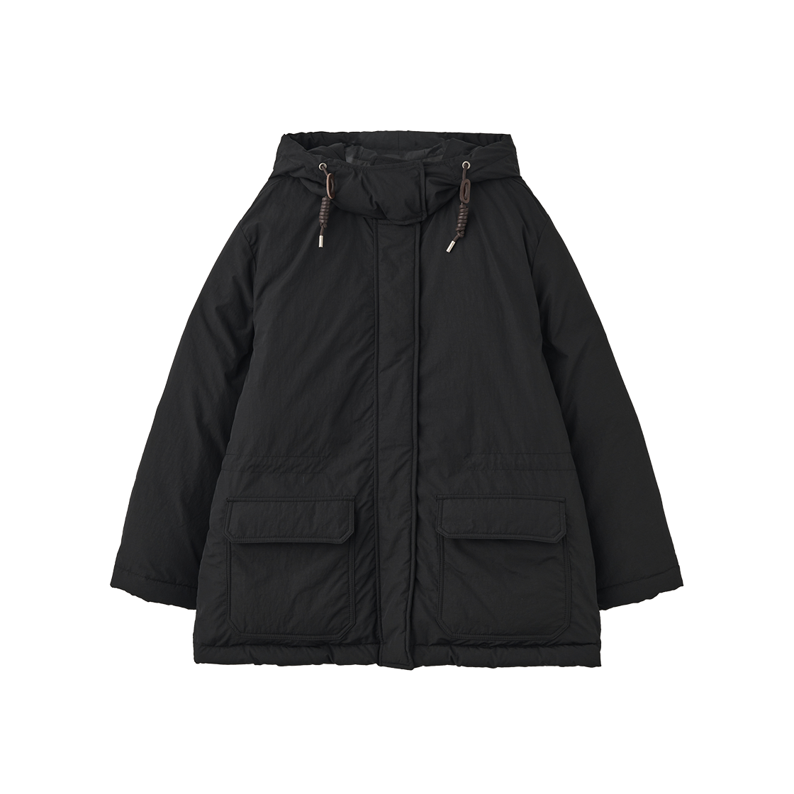 블랭크공삼 구스다운 하프 후드 코트 블랙 | blank03 | KREAM