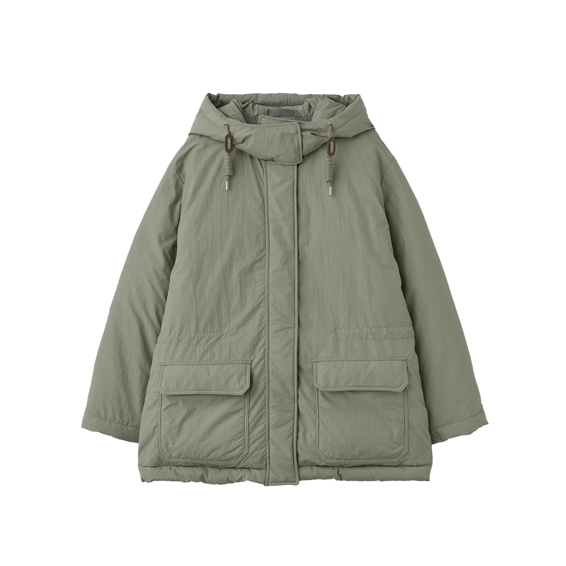 블랭크공삼 구스다운 하프 후드 코트 라이트 카키 | blank03 | KREAM