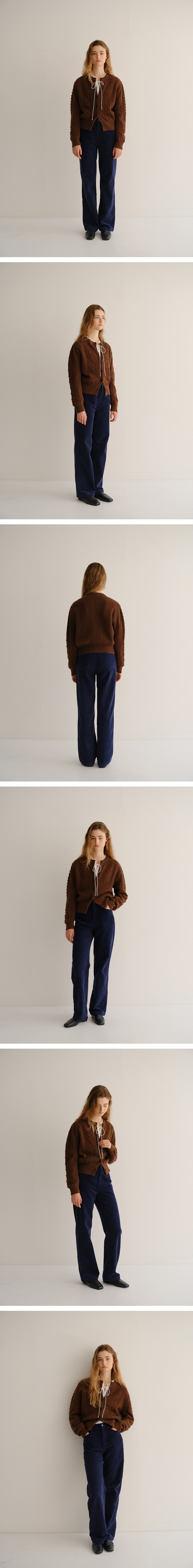 블랭크공삼 빈티지 케이블 니트 가디건 브라운 | blank03 | KREAM