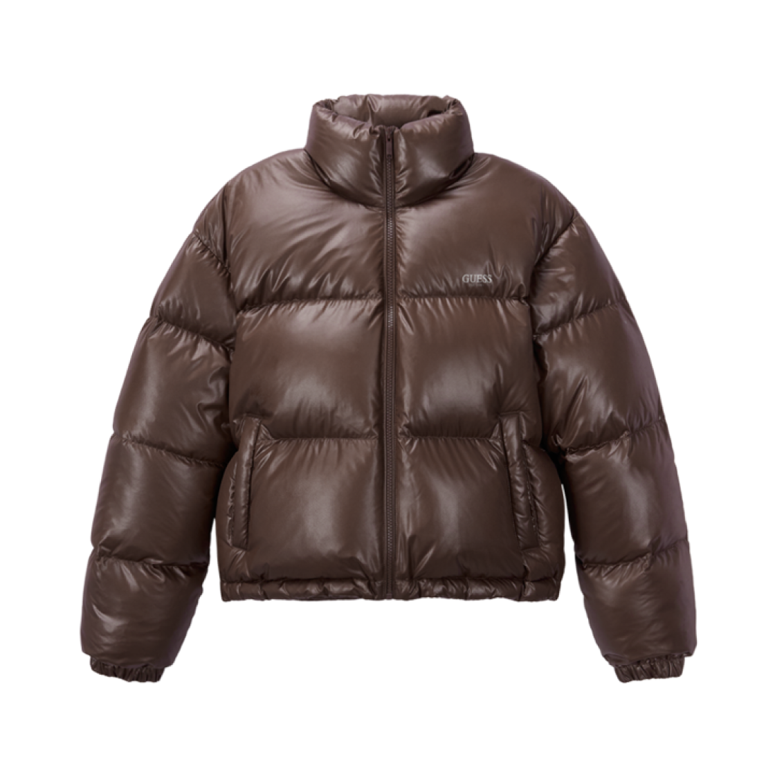 (W) 게스 크롭 푸퍼 브라운 | GUESS | KREAM