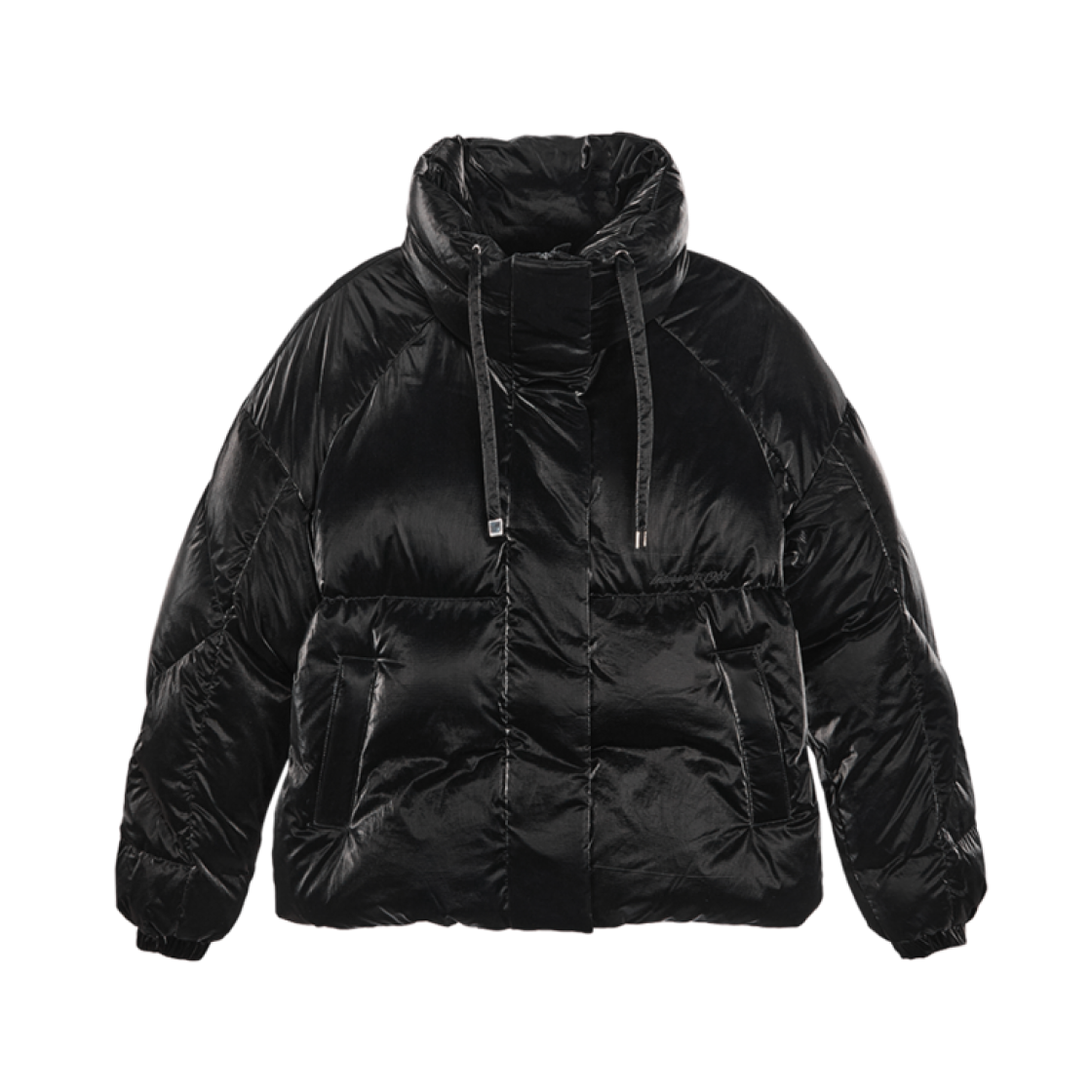 (W) 게스 스텐넥 글로시 푸퍼 블랙 | GUESS | KREAM