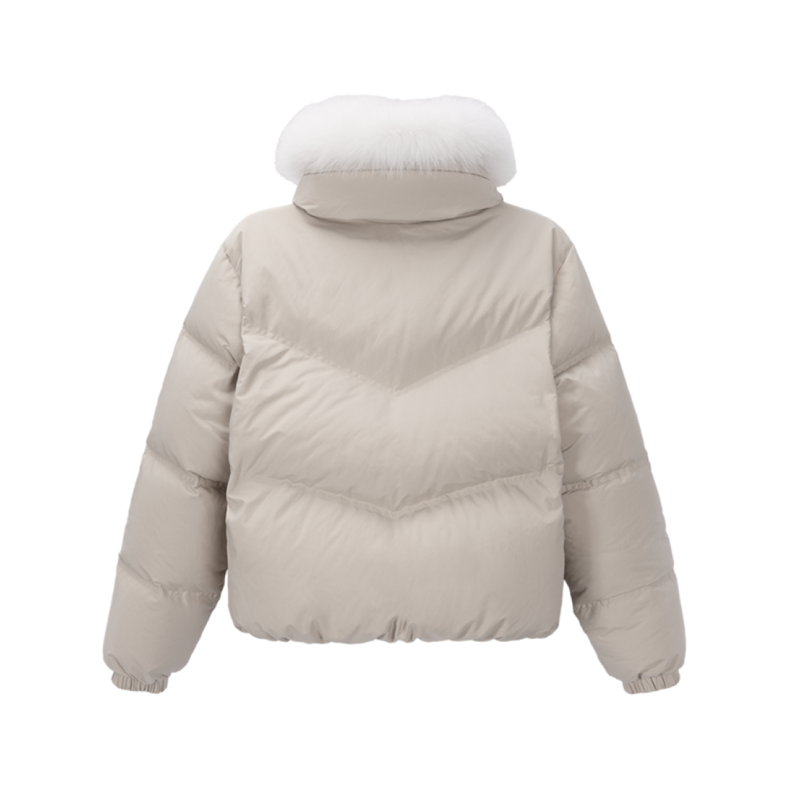 (W) 게스 폭스 퍼 숏 다운 베이지 | GUESS | KREAM