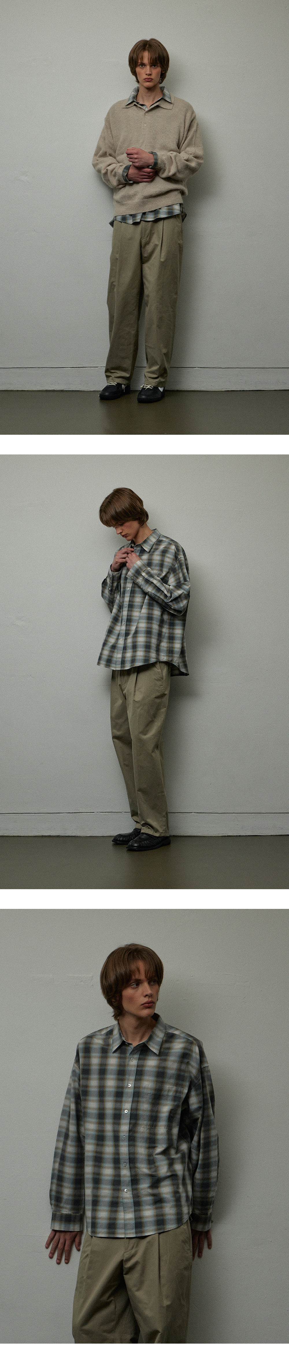 르아브 쿠와무라 오버사이즈 글렌파크 체크셔츠 | LEARVE | KREAM