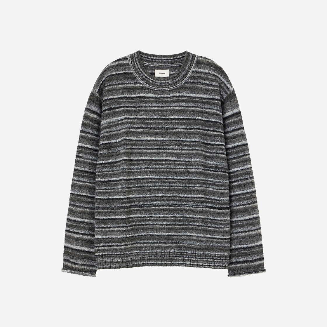 르아브 그라데이션 스택스 맥시 크루넥 니트 챠콜 | LEARVE | KREAM