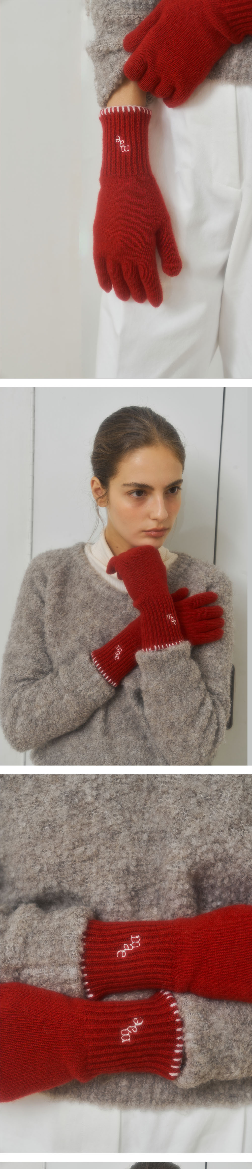 무쿠앤에보니 니티 글러브 레드 | Mucu and ebony | KREAM