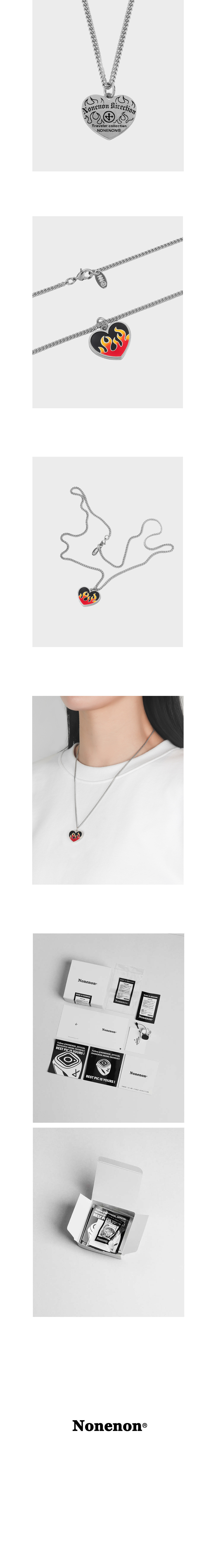 논논 플레임 러브 넥클리스 레드 | Nonenon | KREAM