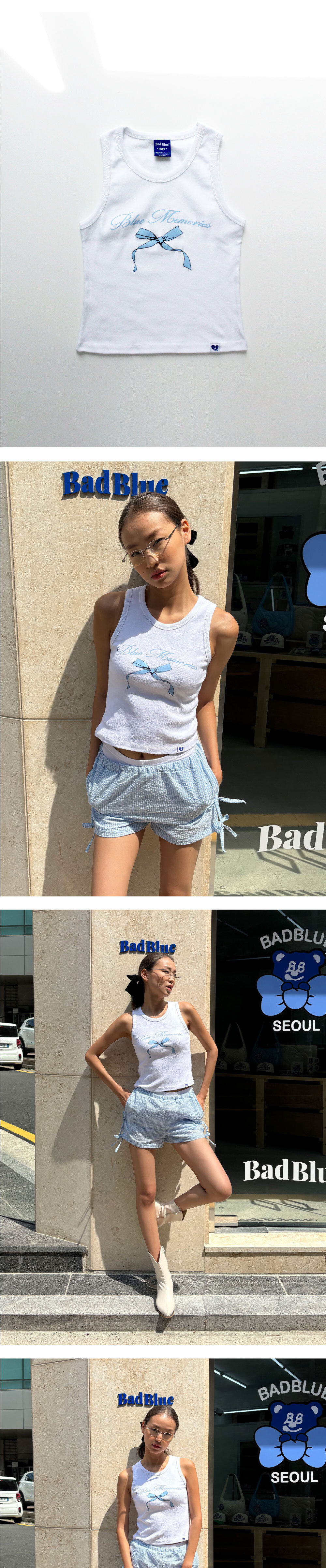 배드블루 리본 슬리브리스 화이트 | BadBlue | KREAM