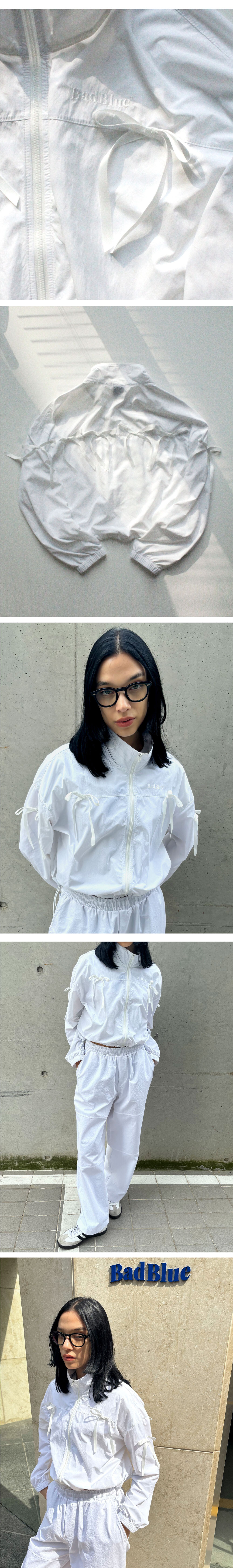 배드블루 리본 블루썸 크롭 자켓 화이트 | BadBlue | KREAM