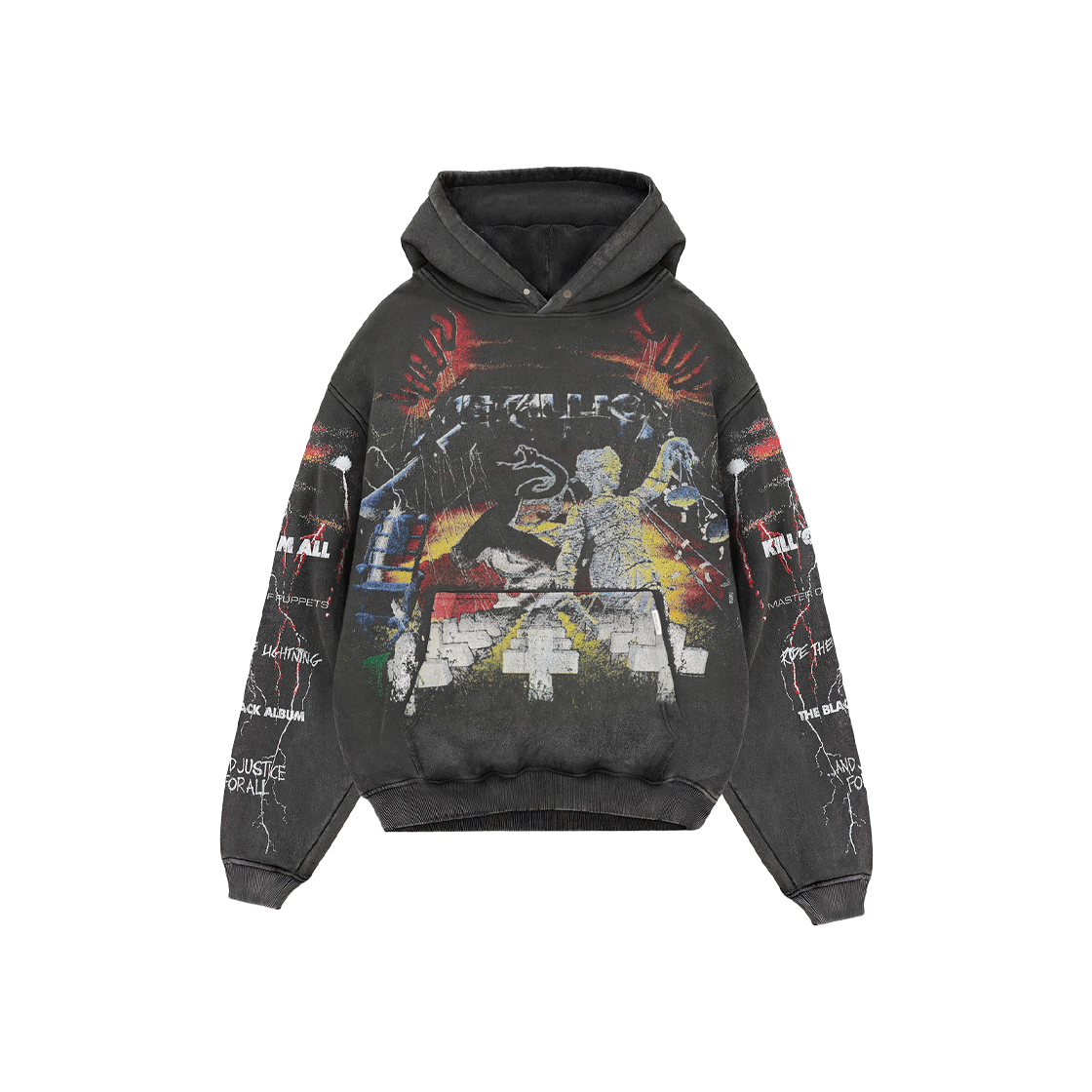 리프레젠트 x 메탈리카 마스터 오브 퍼펫츠 후디 빈티지 그레이 - 25SS | Represent | KREAM