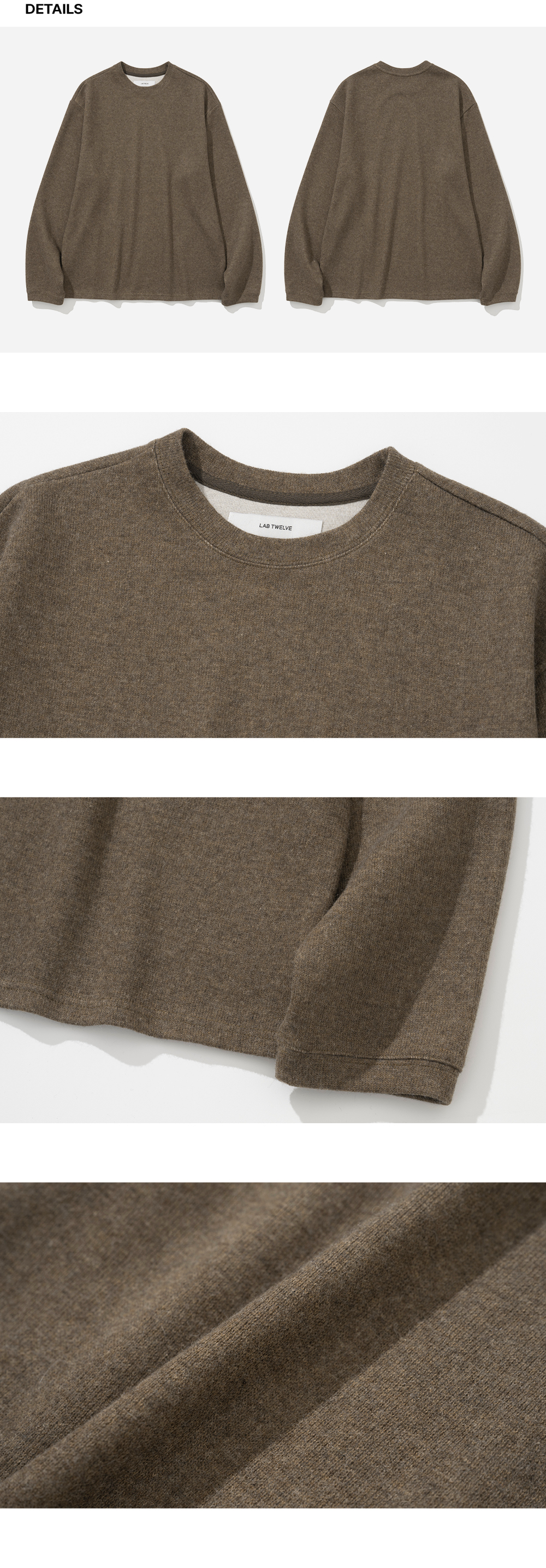 랩트웰브 에센셜 니티드 티셔츠 브라운 | LAB TWELVE | KREAM