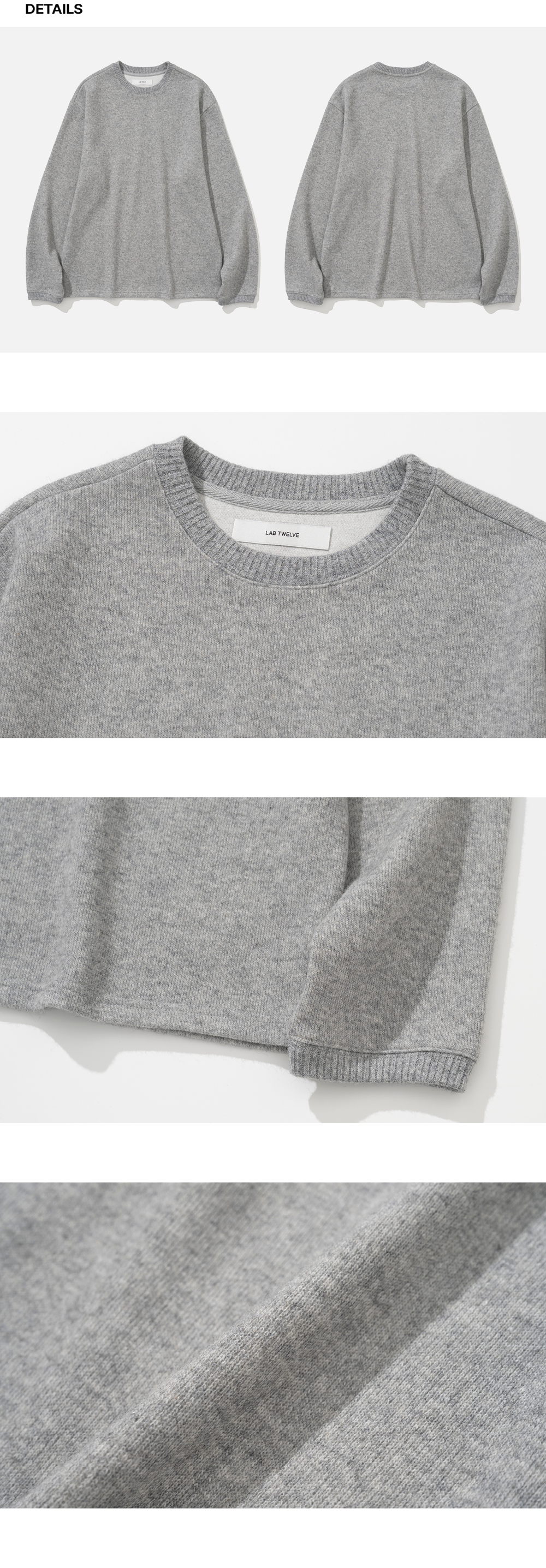 랩트웰브 에센셜 니티드 티셔츠 그레이 | LAB TWELVE | KREAM