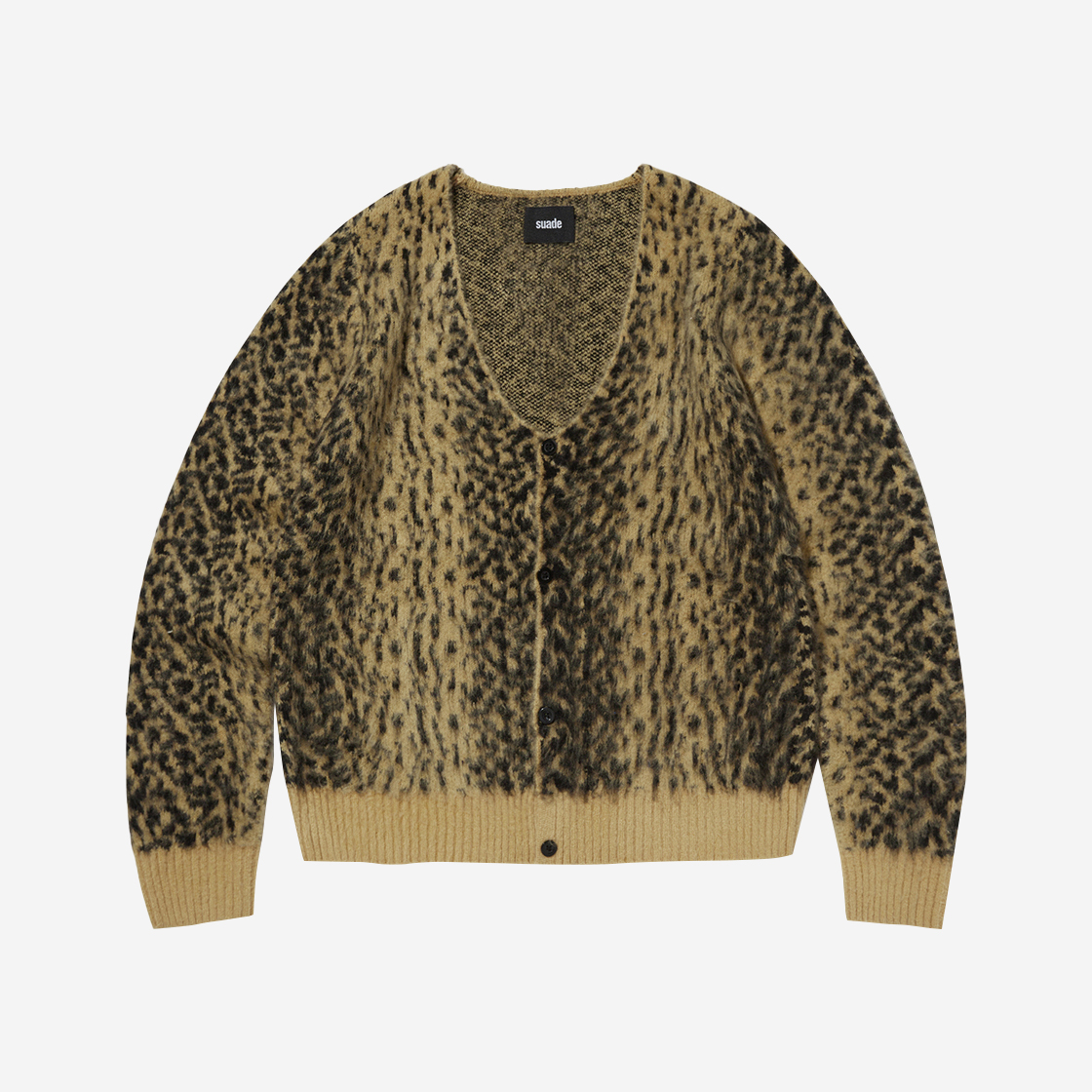 스웨이드 레오파드 가디건 옐로우 | Suade | KREAM