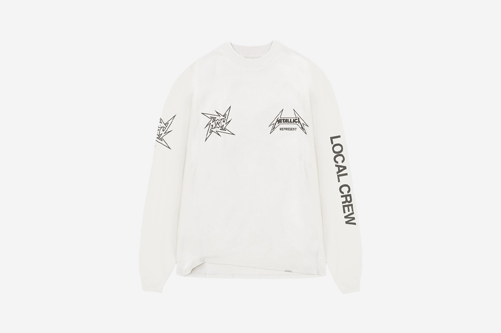 리프레젠트 x 메탈리카 40주년 LS 티셔츠 플랫 화이트 - 25SS | Represent | KREAM