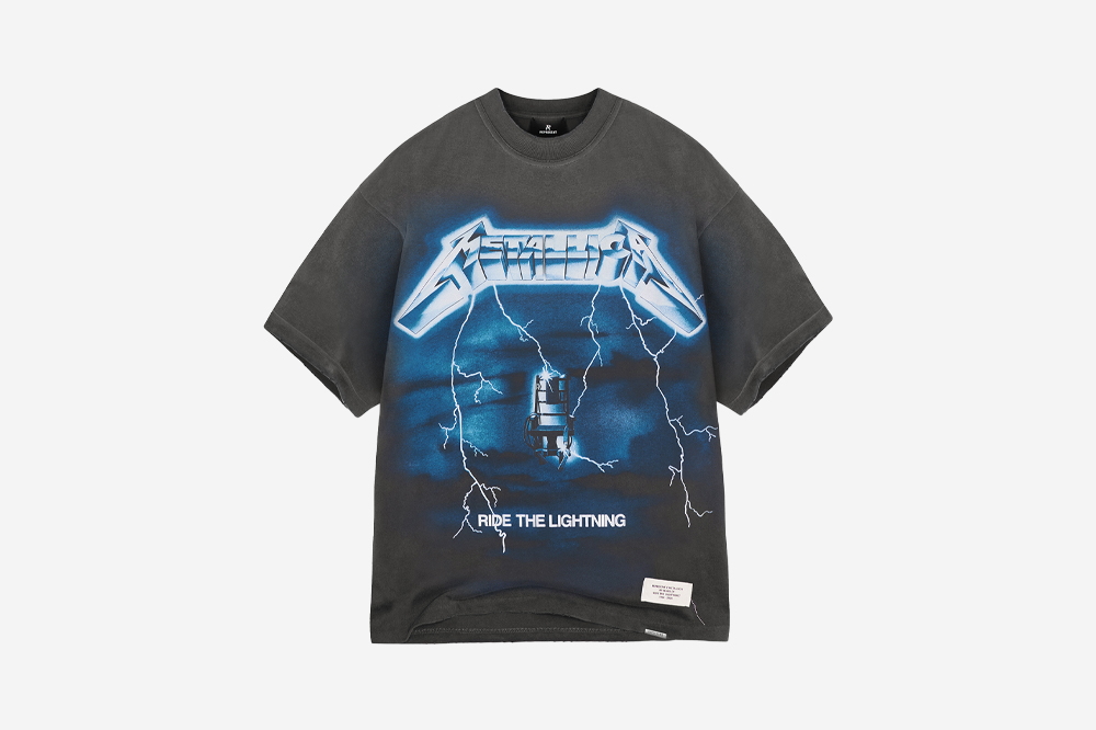리프레젠트 x 메탈리카 라이드 더 라이트닝 SS 티셔츠 빈티지 그레이 - 25SS | Represent | KREAM
