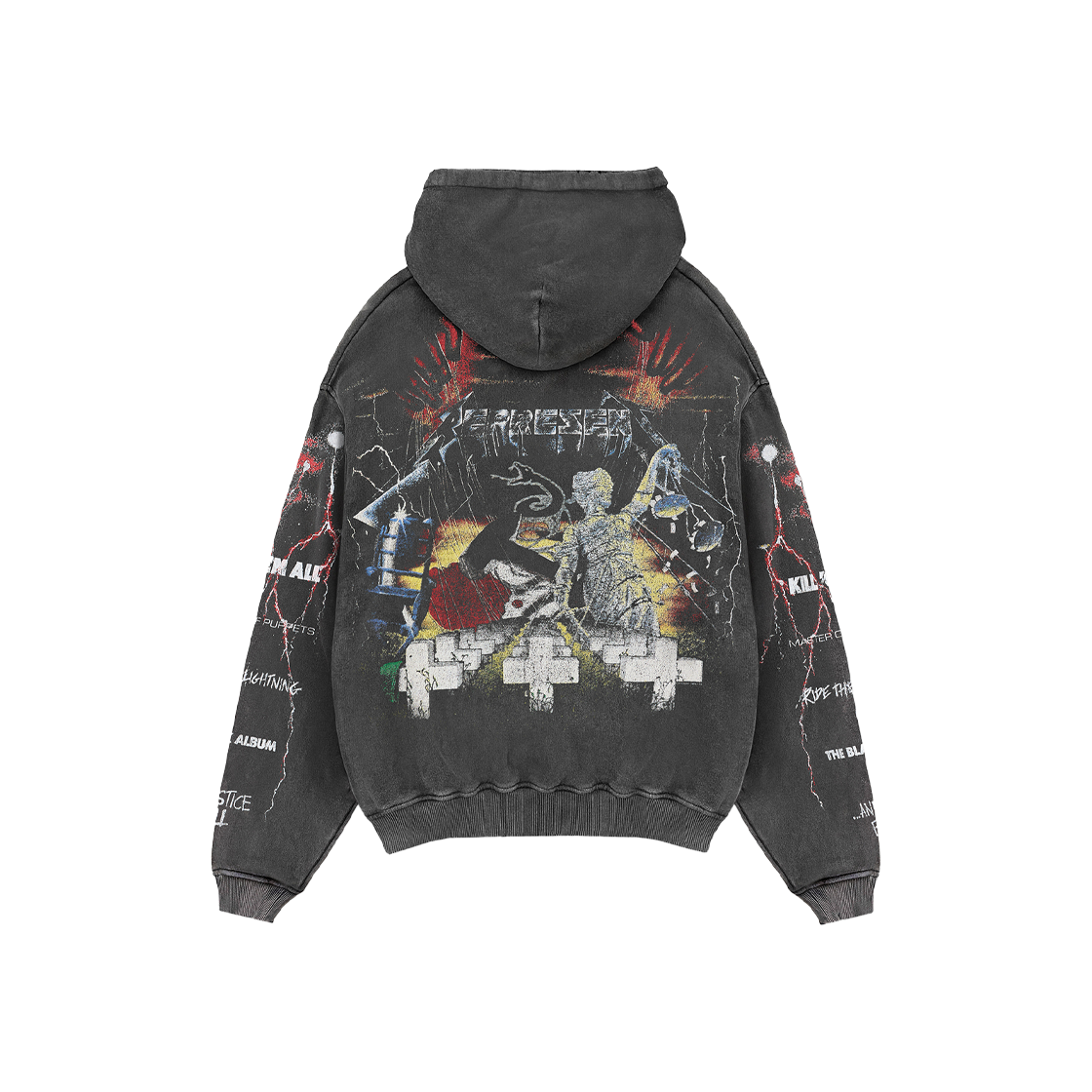 리프레젠트 x 메탈리카 마스터 오브 퍼펫츠 후디 빈티지 그레이 - 25SS | Represent | KREAM